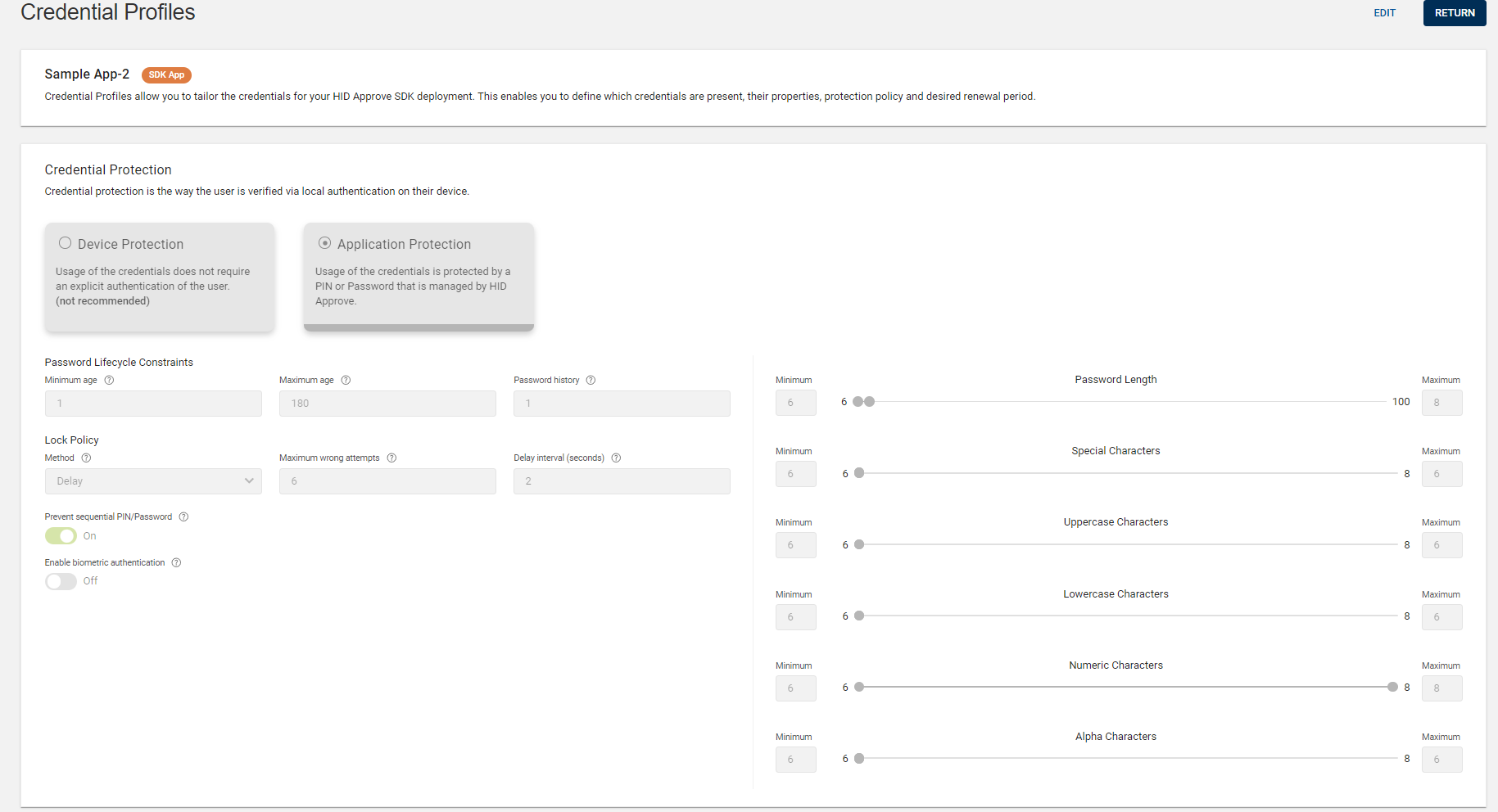 Viewing Credential Profiles